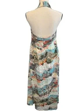 White Closet | Dresses | Nwt White Closet Rayon Linen Blend Halter Maxi ...